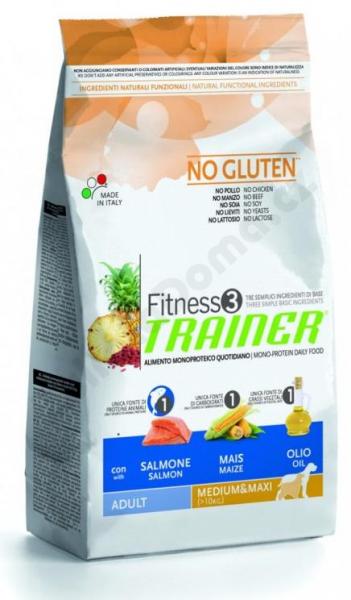 Trainer Fitness3 No Gluten Adult Medium/Maxi losos & kukuřice 12,5kg ...